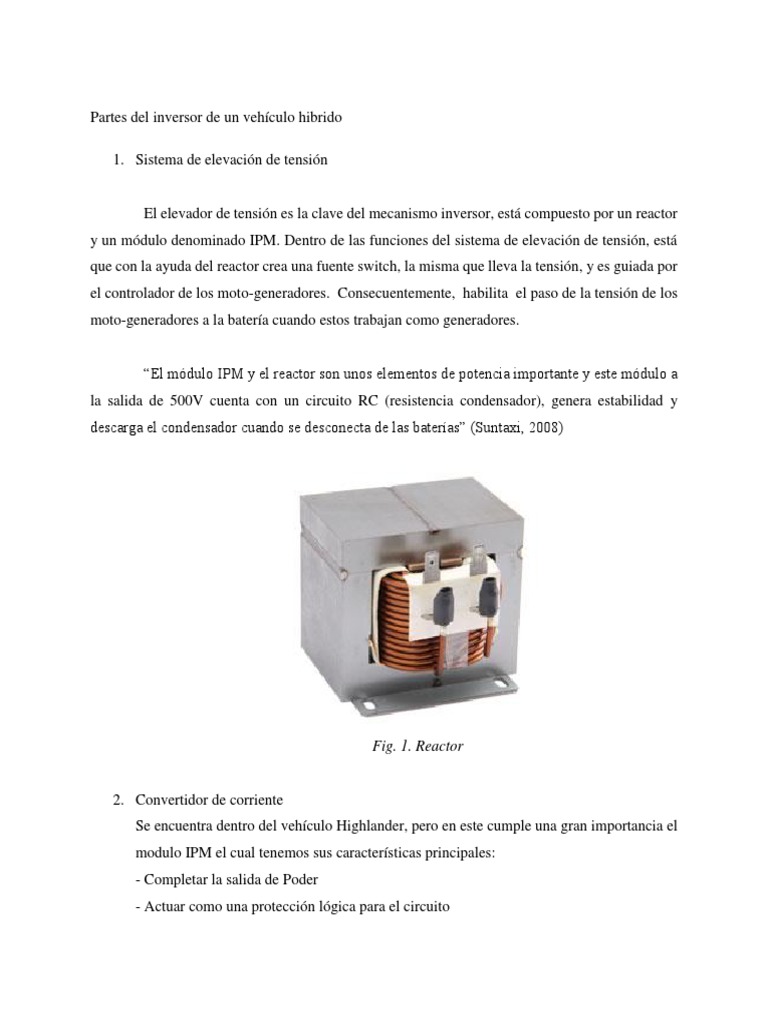 Partes Del Inversor de Un Vehiculo Hibrido | PDF | Inversor de energia ...