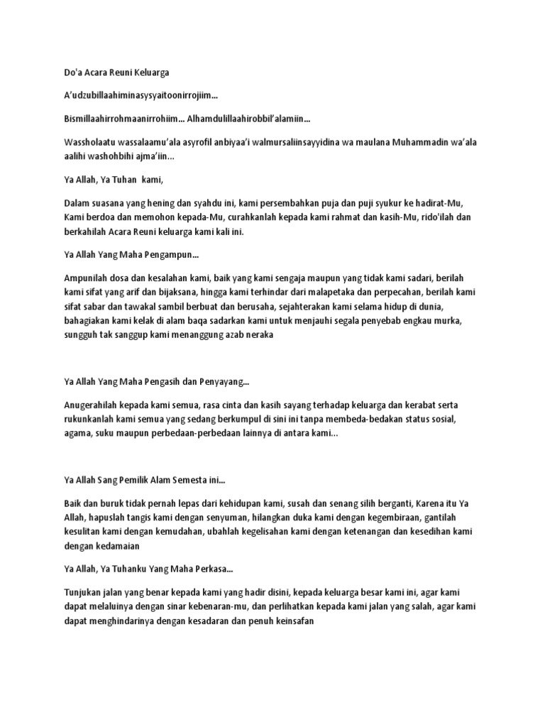 Doa Family Gathering | PDF