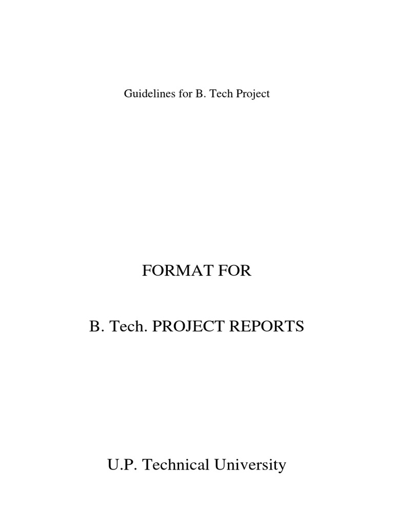 Format For: Guidelines For B. Tech Project | PDF | Errors And Residuals ...