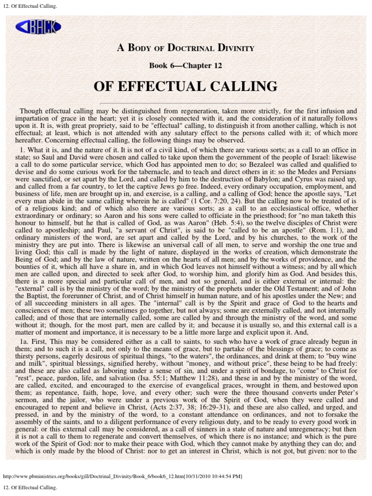 of Effectual Calling. | PDF | Sin | Jesus