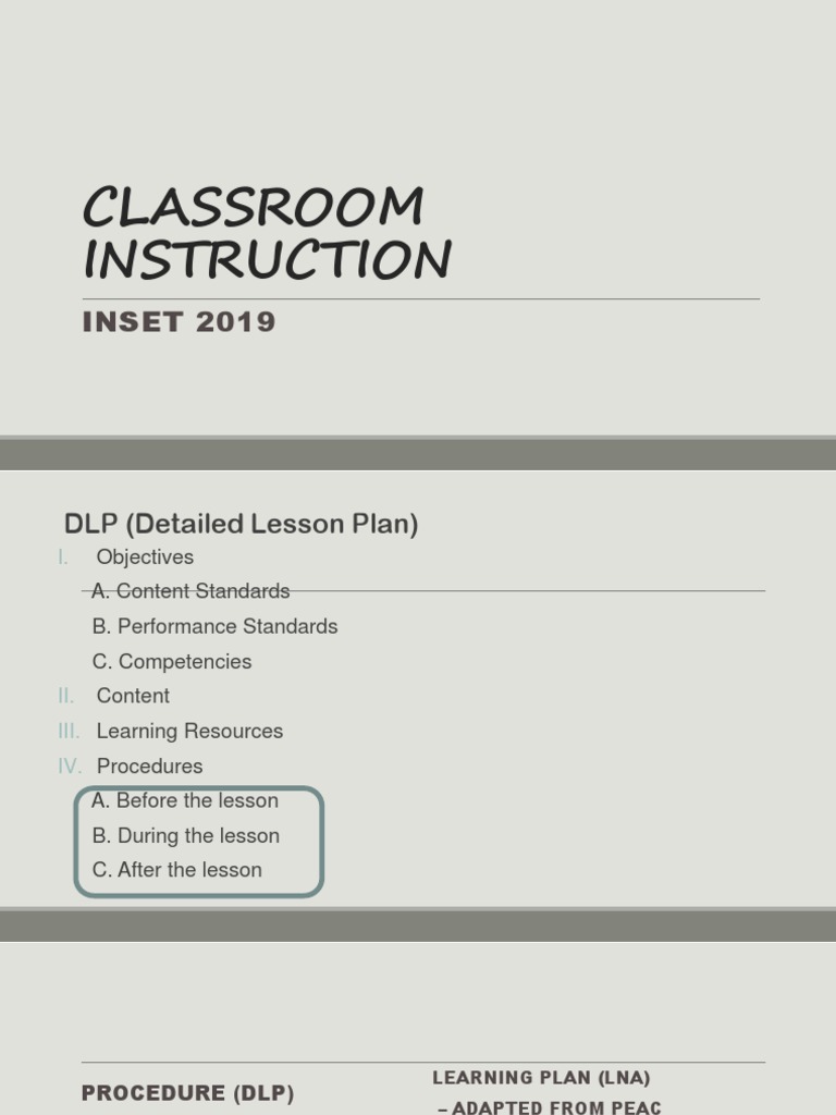 Lna Classroom Instruction | PDF