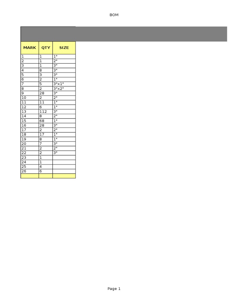 Bom / Mto For Propane/Butane Buffer Bullet Piping For BPCL.: Mark QTY ...