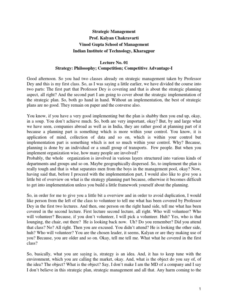 Readme | PDF | Prices | Strategic Management