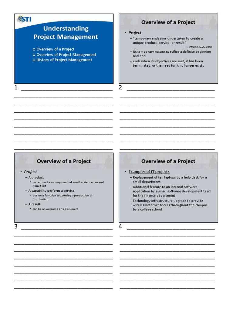 Understanding Project Management: Overview of A Project | PDF | Project ...