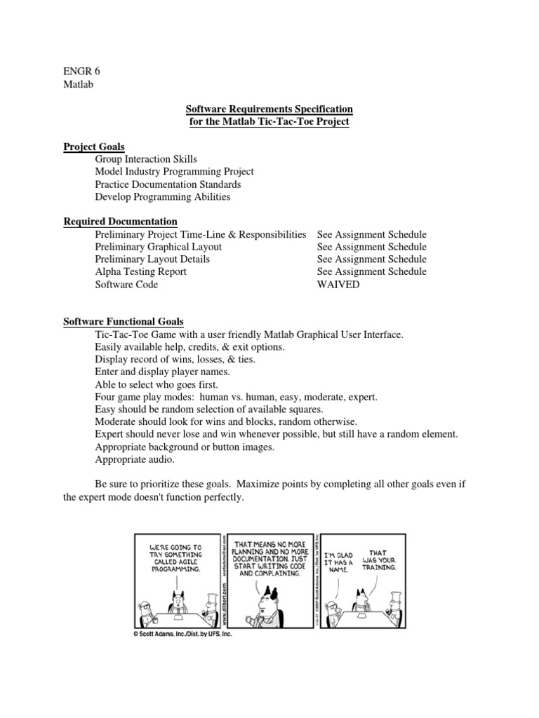 TicTacToe Project Requirements | PDF | Matlab | Page Layout TicTacToe Project Requirements | PDF | Matlab | Page Layout
