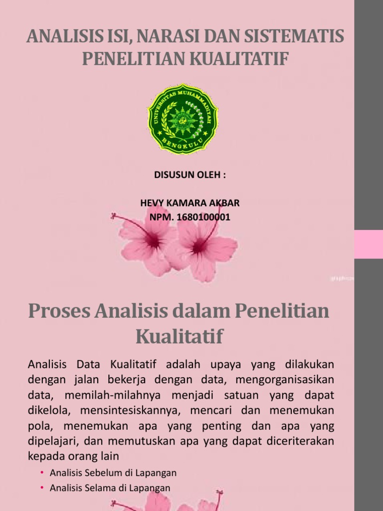 Analisis Isi, Narasi Dan Sistematis Penelitian Kualitatif | PDF