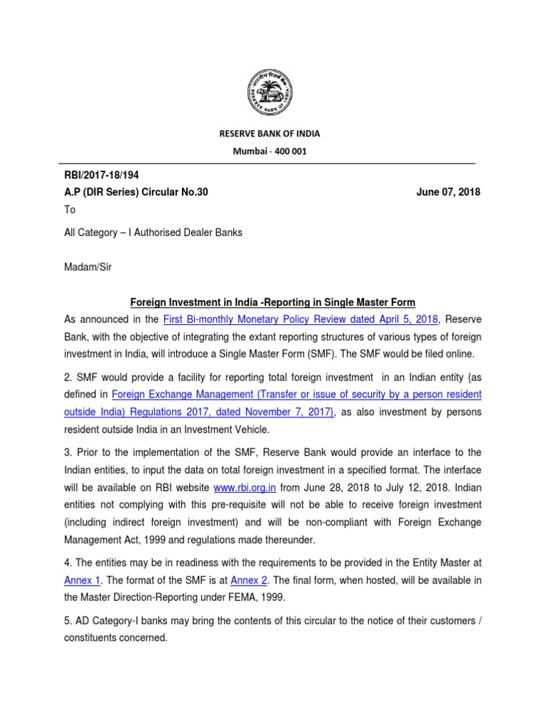 RBI Circular | PDF