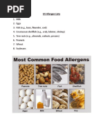 NAC Food Allergen Menu Matrix SAMPLE May 2024 | PDF | Food Allergy ...