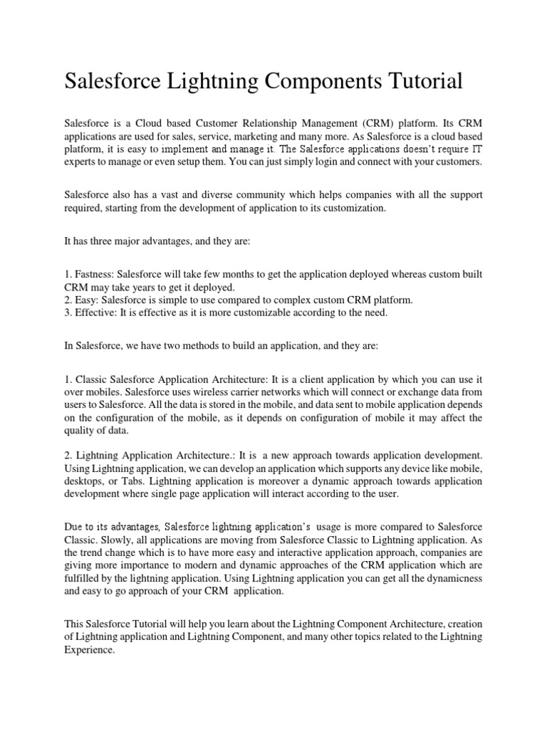 Salesforce Lightning Components Tutorial Pdf Salesforcecom Java Script 1029