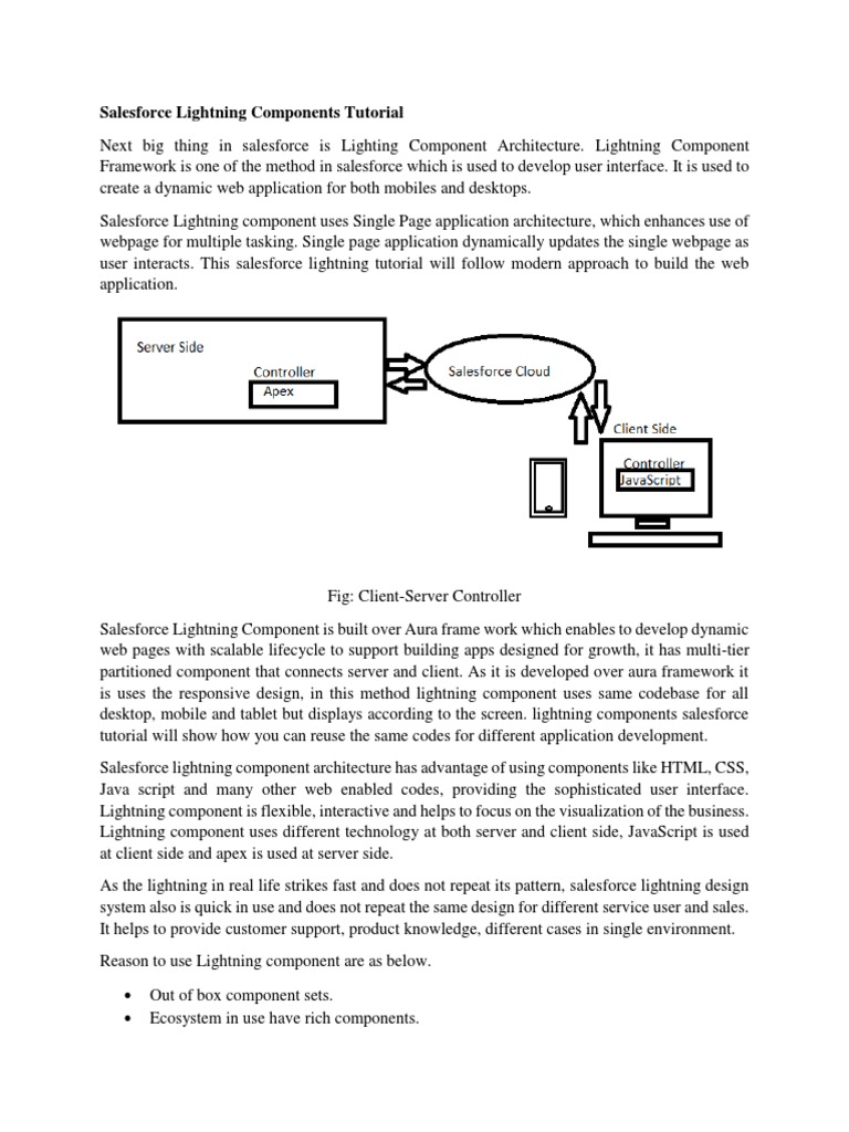 Salesforce Lightning Components Tutorial Pdf Salesforce Com Web