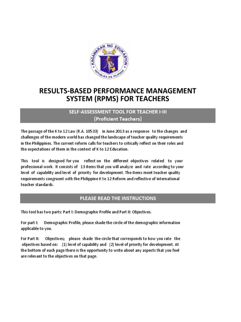 Results-Based Performance Management System (RPMS) For Teachers | PDF ...