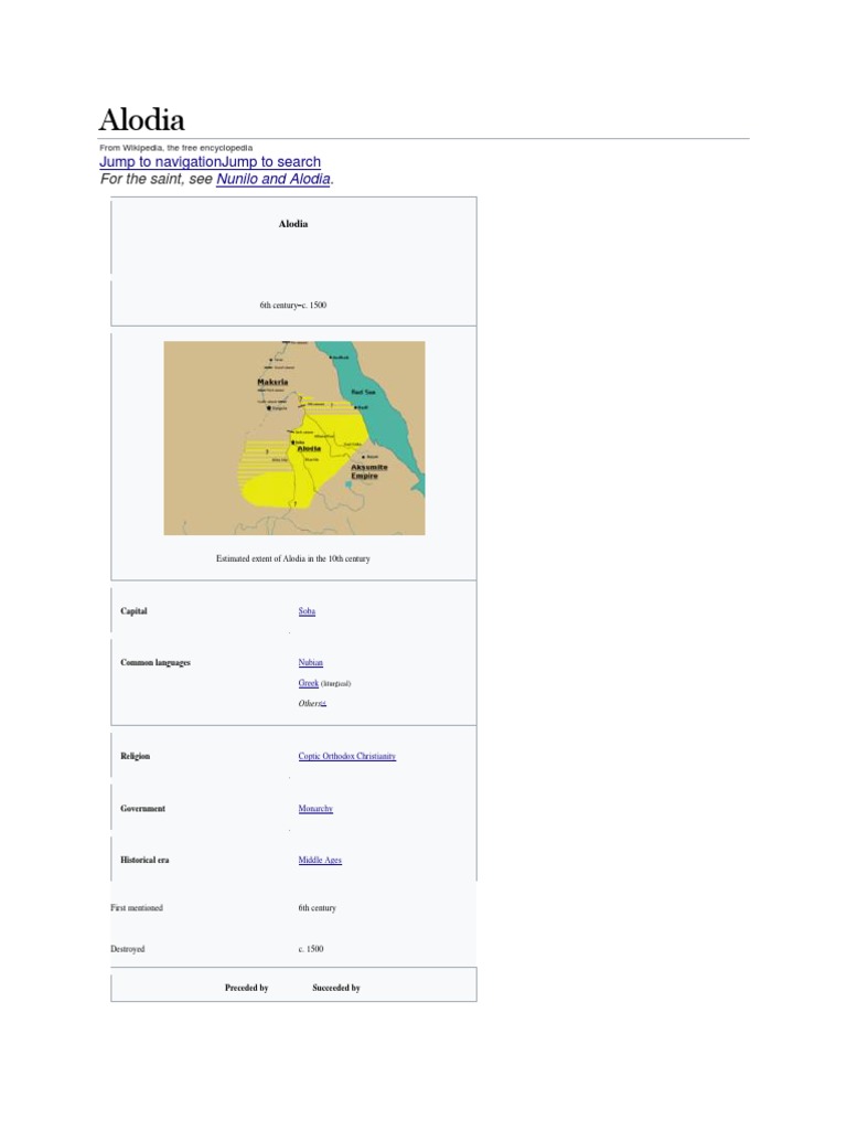 Alodia - Kingdom of the 6th-15th Centuries | PDF