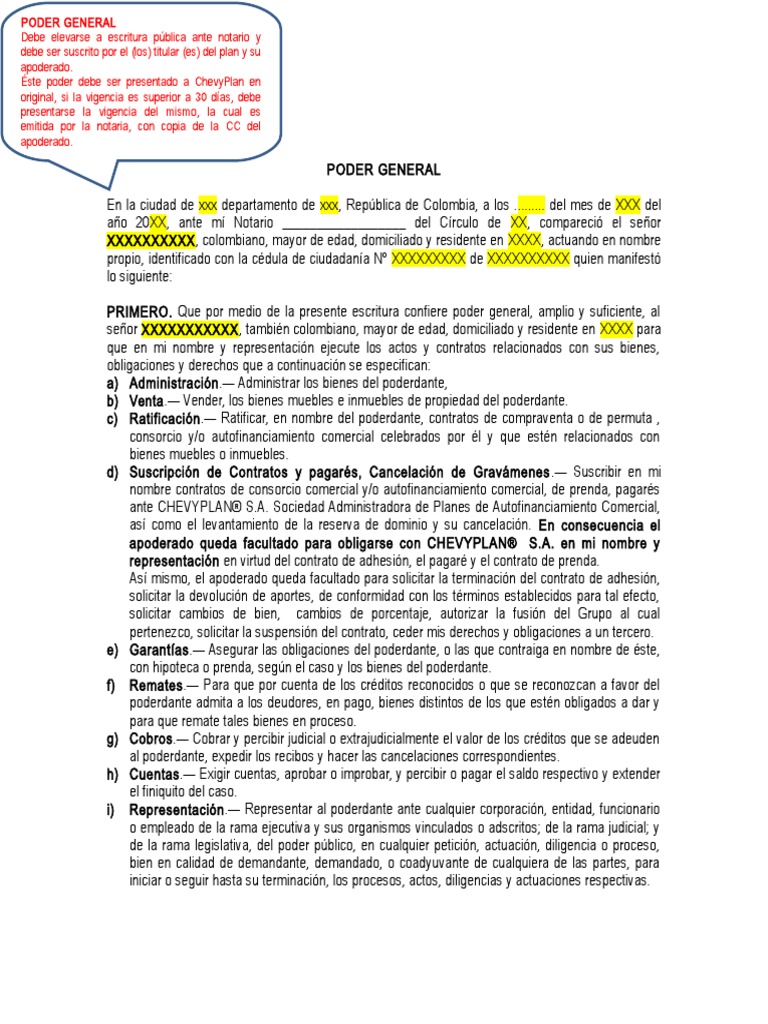 Modelo de Poder General | PDF | Derecho privado | Instituciones sociales