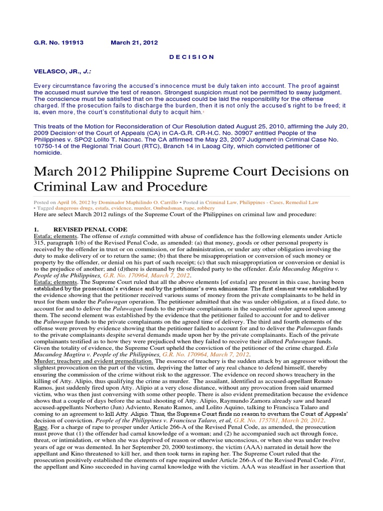 Jurisprudence On Warning Shot | PDF | Witness | Supreme Courts