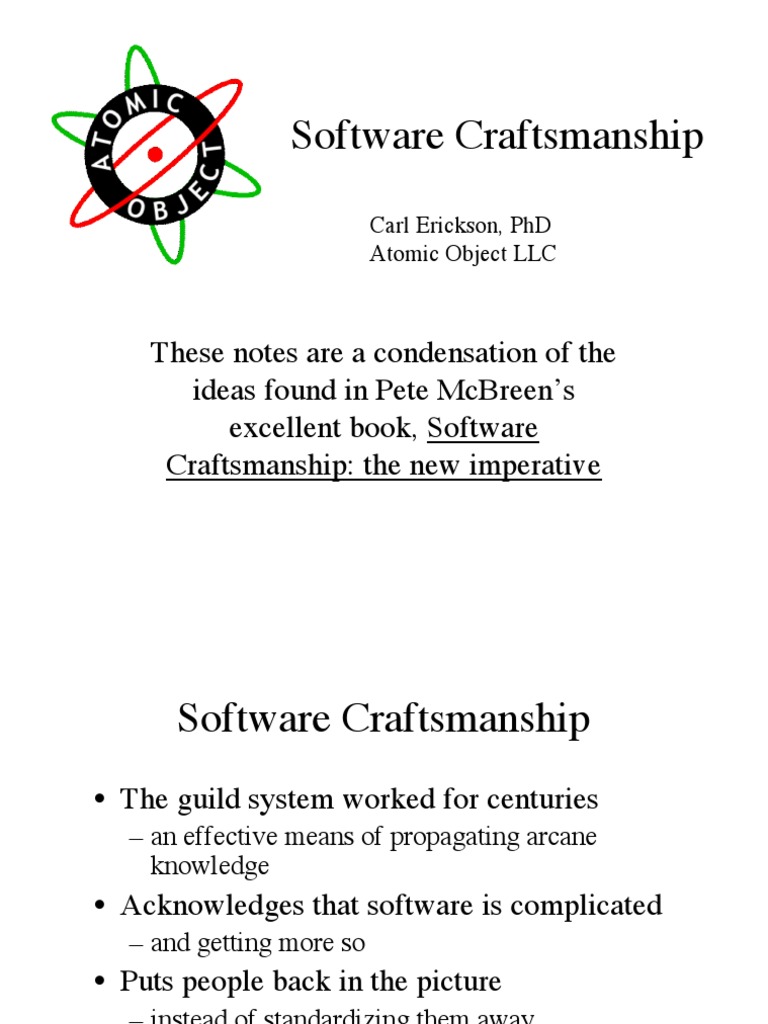 Software Craftsmanship | PDF | Journeyman | Apprenticeship
