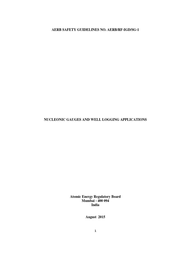 Aerb Safety Guidelines No. Aerb/Rf-Igd/Sg-1 | PDF | Ionizing Radiation ...
