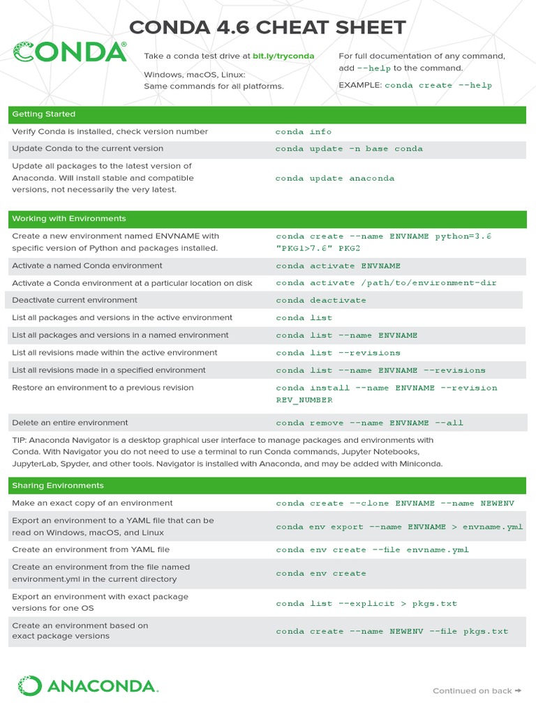 Conda Cheatsheet PDF | PDF | Mac Os | Operating System Technology