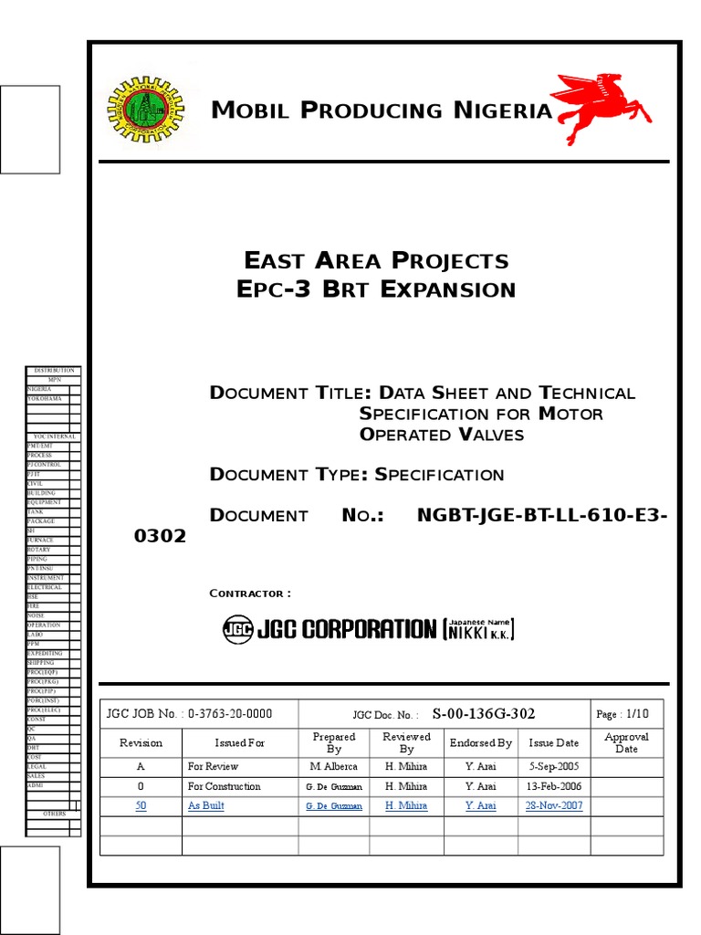 Epc3-Brt Pj. - Motor Operated Valves | PDF | Valve | Electric Motor