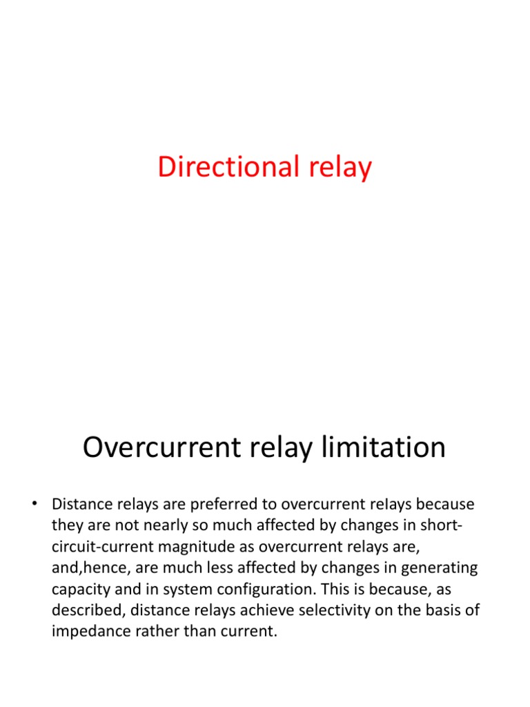 Directional Relay | PDF | Electric Power System | Electric Power