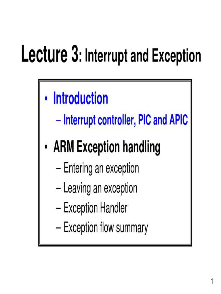 Interrupt and Exception: - Introduction | PDF | Computing | Computer Engineering