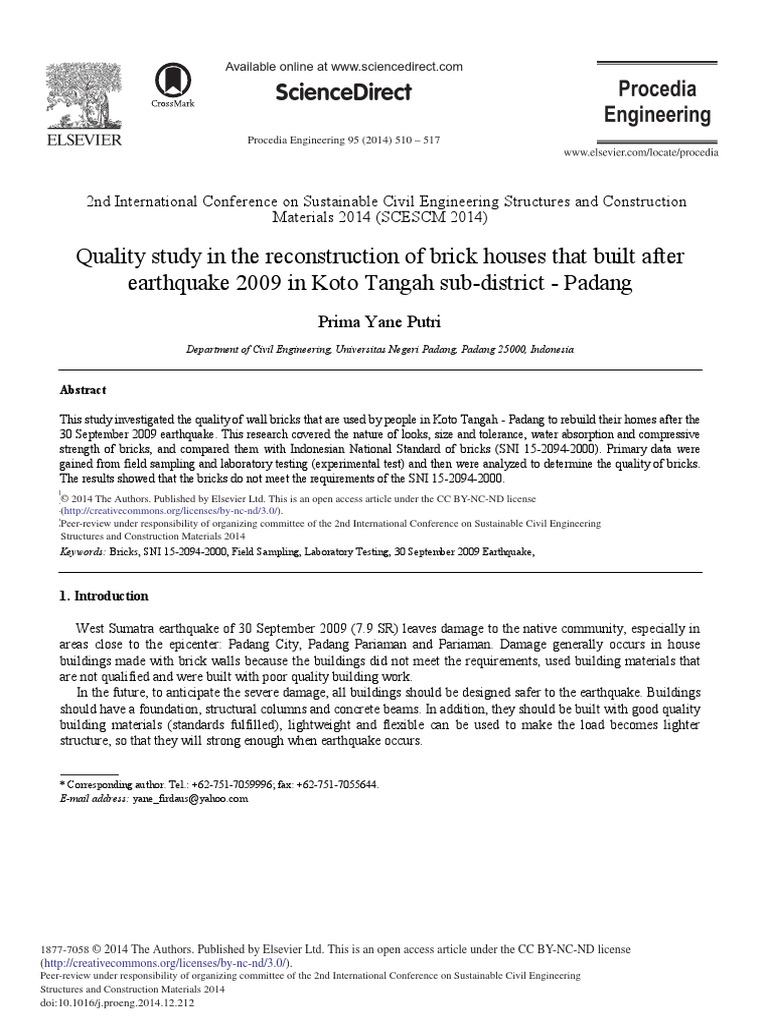 Procedia Engineering 2014 | PDF | Brick | Building Materials