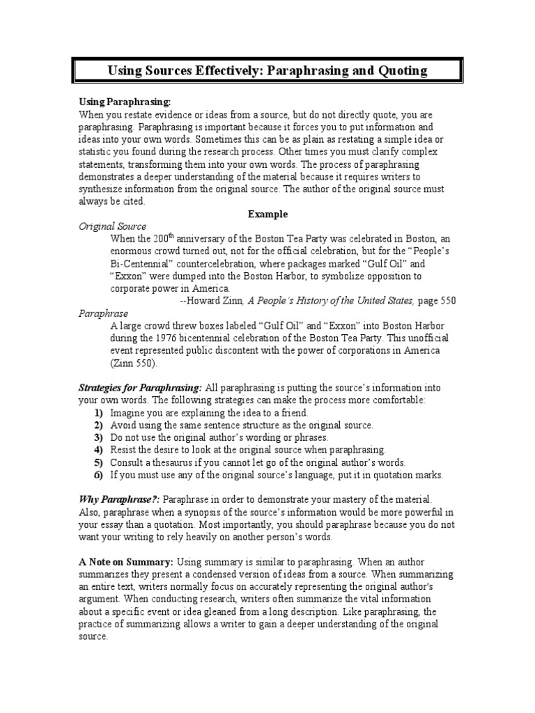 Using Sources Effectively | PDF | Essays | Cognition