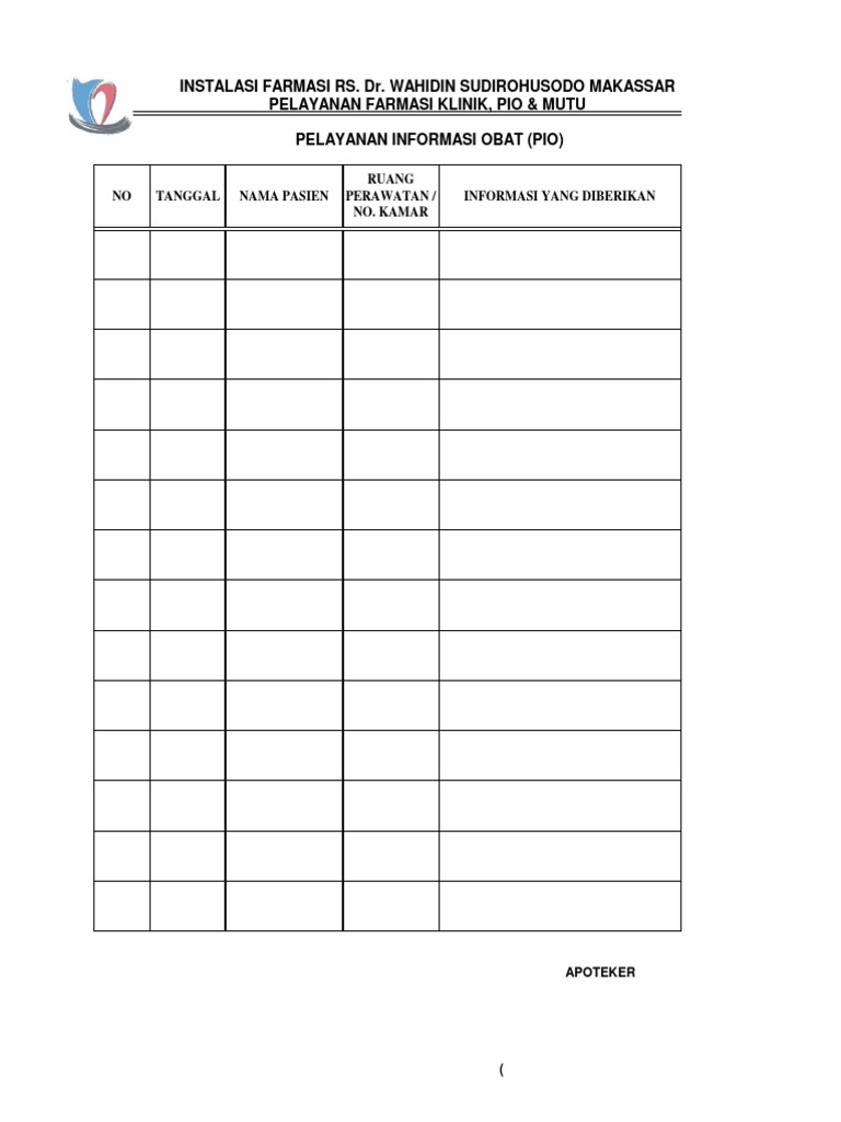 Pelayanan Informasi Obat (Pio) | PDF