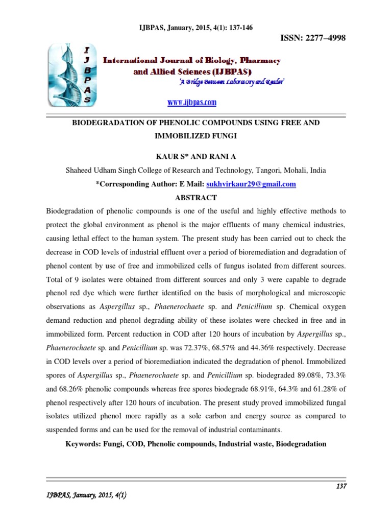 Ijbpas Reference Paper | PDF | Fungus | Chemistry
