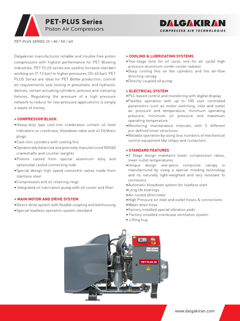 PET-PLUS Air Compressors for PET Blowing Industries | PDF | Piston ...