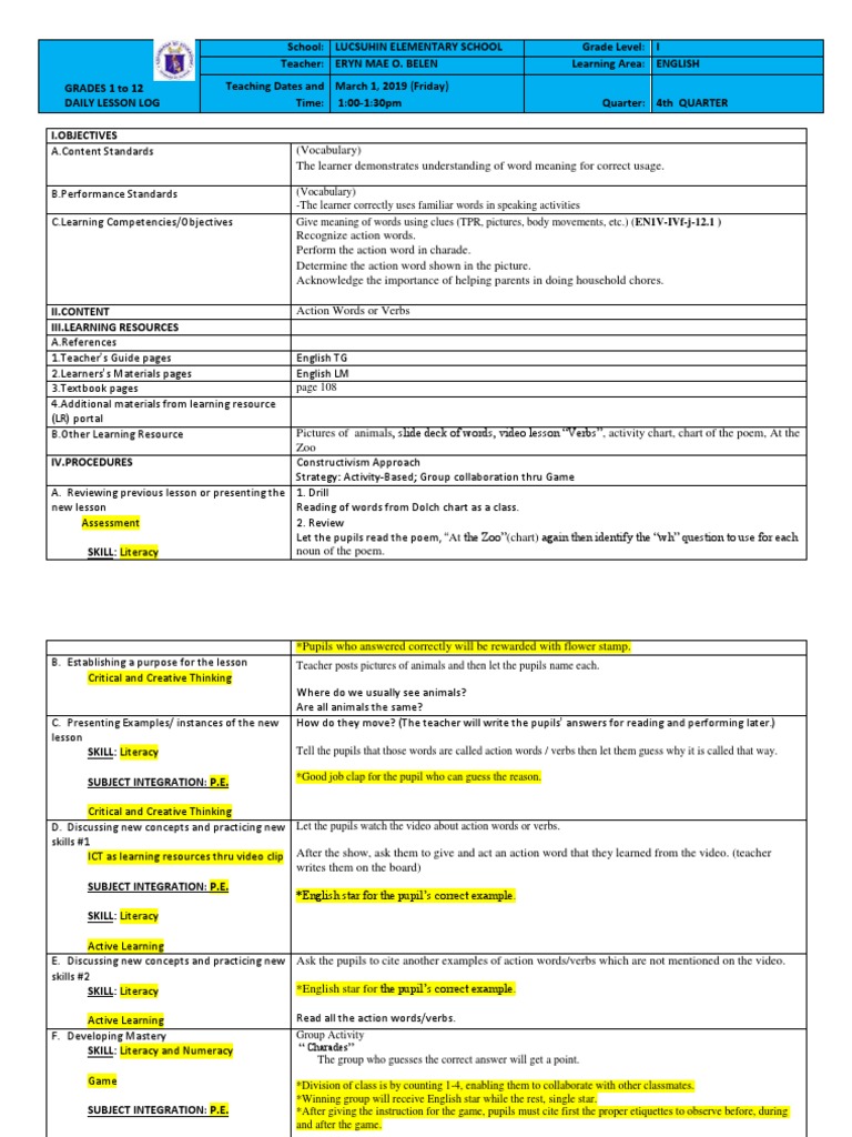 DLP English | PDF | Literacy | English Language