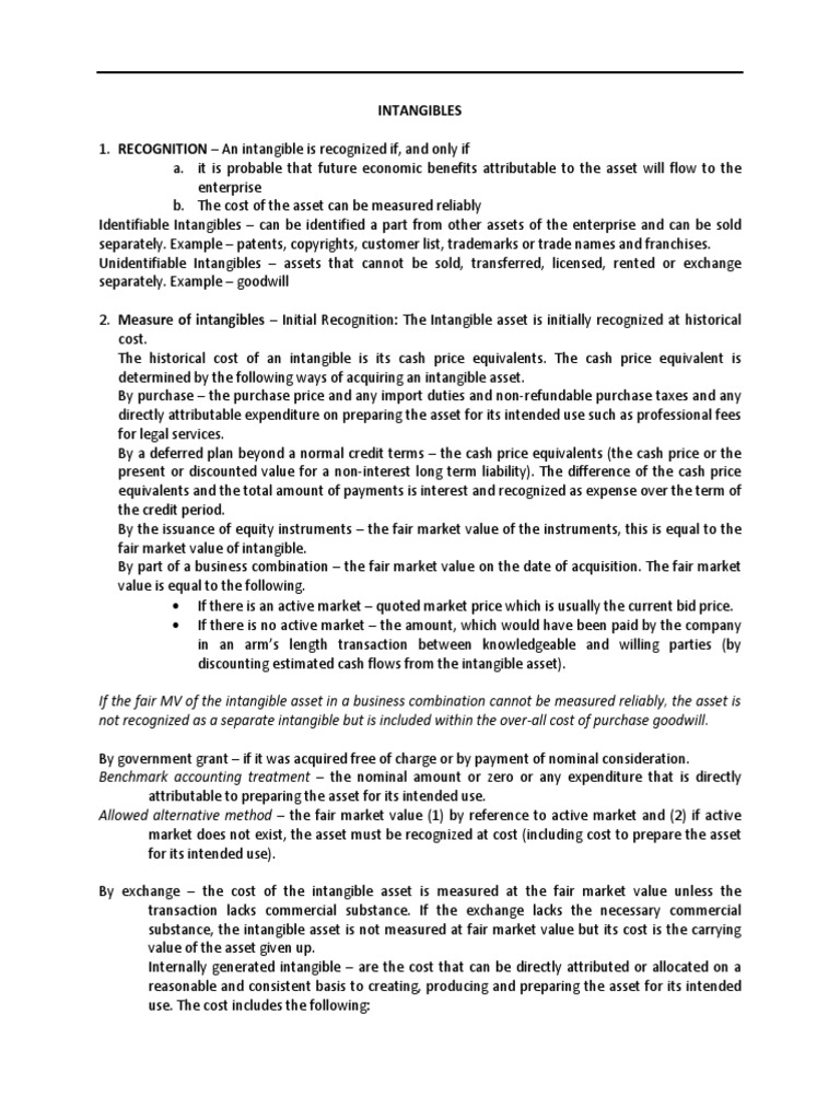 Intangibles | PDF | Intangible Asset | Goodwill (Accounting)