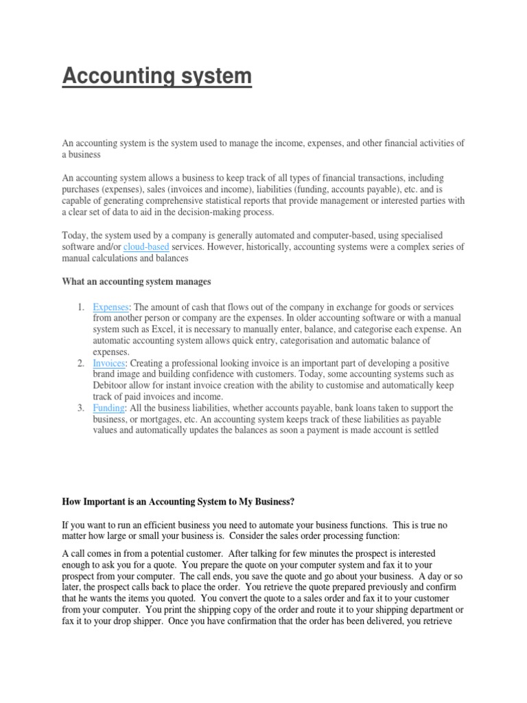 Accounting System | PDF | Debits And Credits | Depreciation