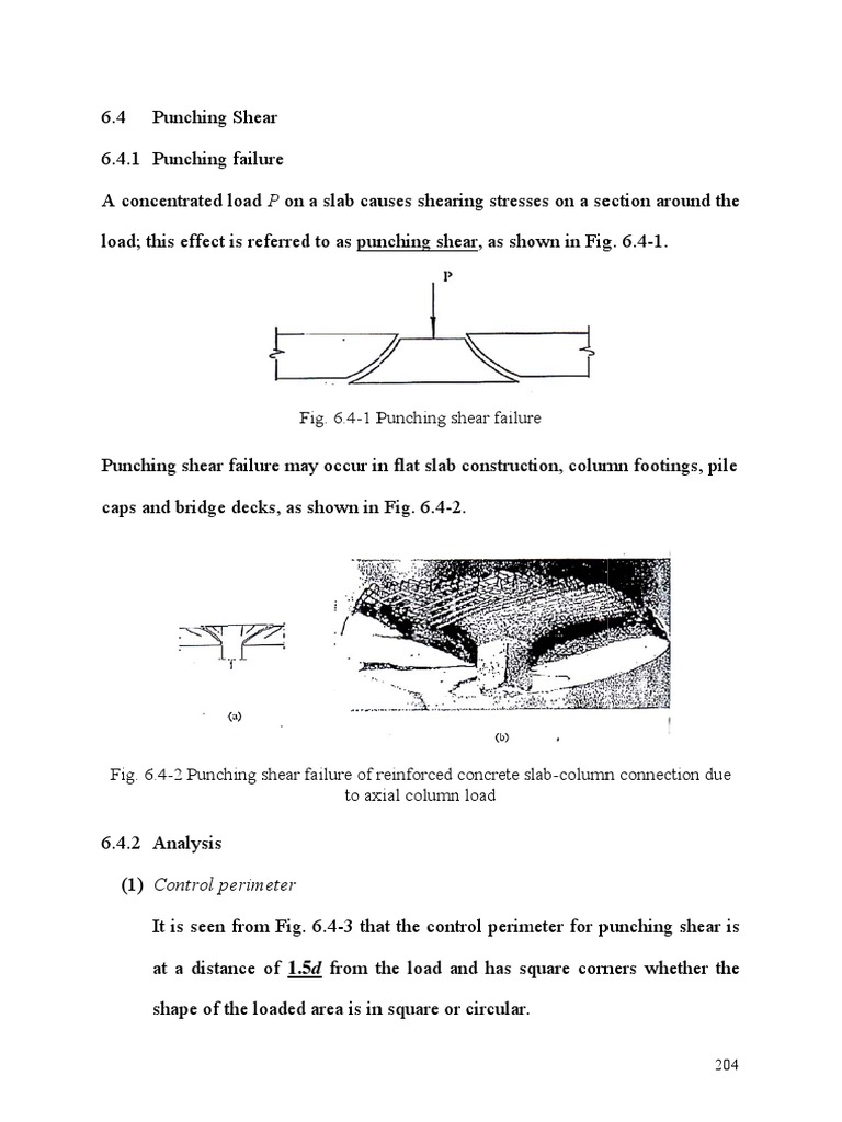 F Fig. 6.4-1 P Punching s shear failur re | Continuum Mechanics ...