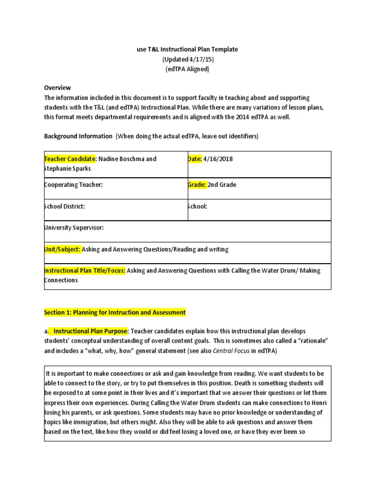 Lesson Plan Template | PDF | Educational Assessment | Question
