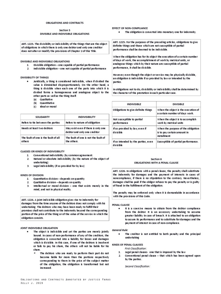 Notes On Oblicon - Part 2 | PDF | Law Of Obligations | Guarantee