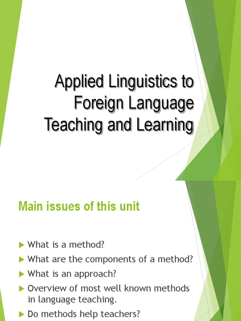 Impt Methods and Approaches | PDF | Psycholinguistics | Applied Linguistics