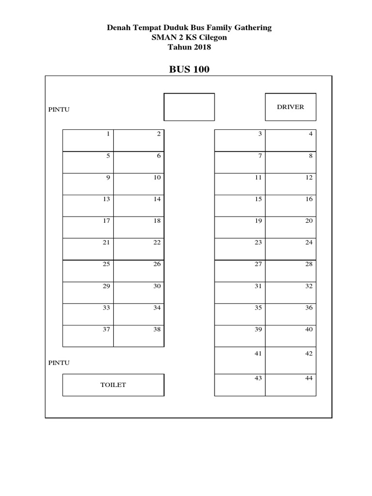 Denah Duduk Bus 44 | PDF
