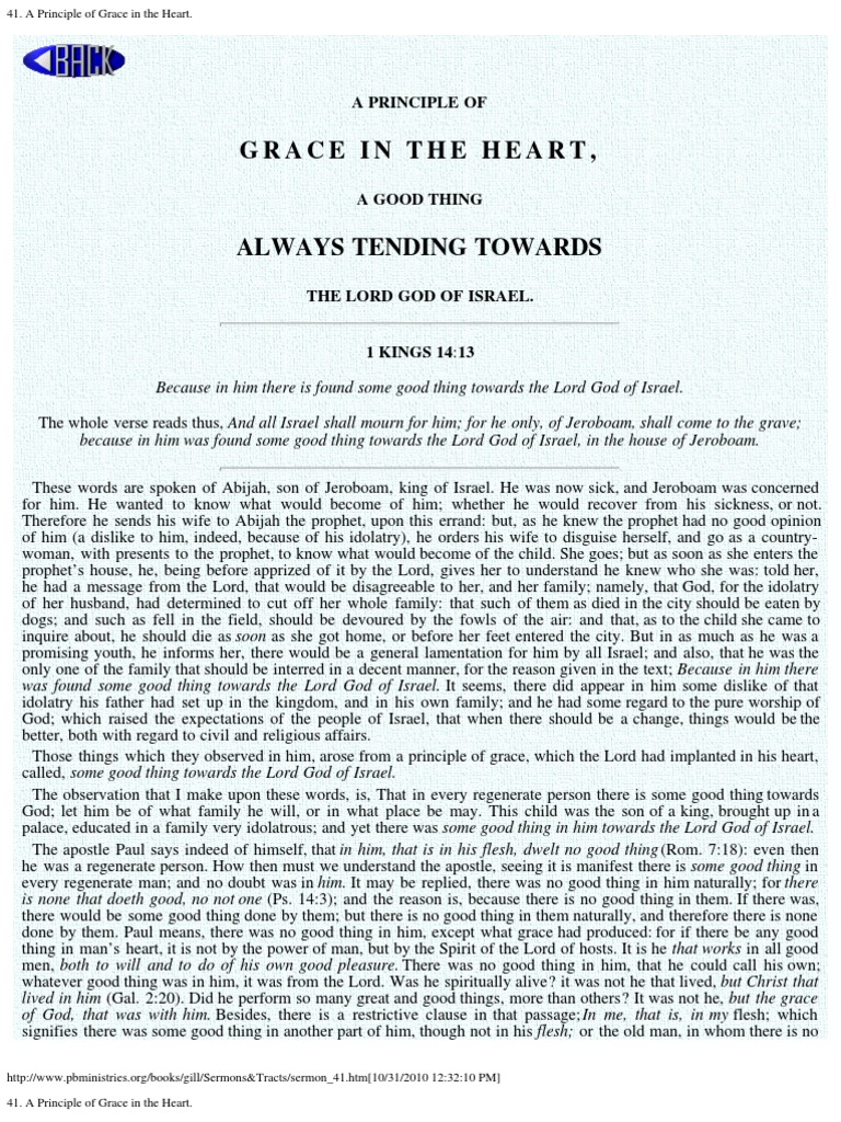 A Principle of Grace in The Heart. | Download Free PDF | Grace In ...