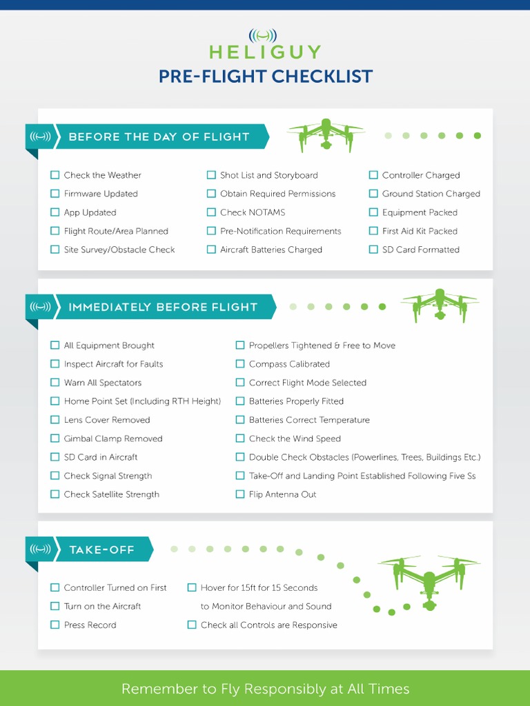 Drone Pre Flight Checklist PDF | PDF