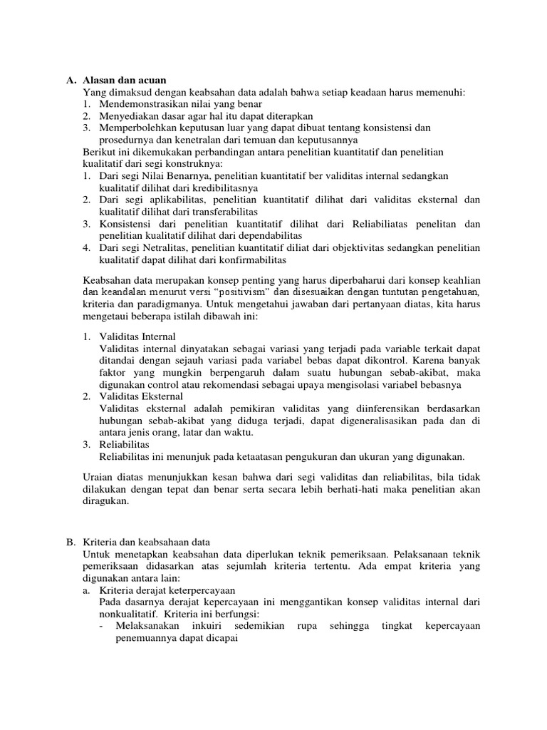 Keabsahan Data | PDF