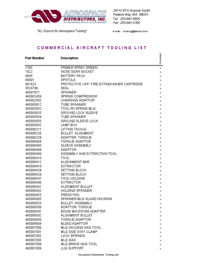Common-Airbus Tooling PDF | PDF | Engines | Pump