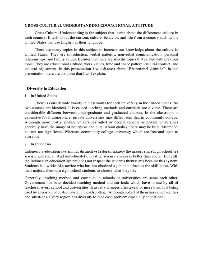 Cross-Cultural Educational Attitudes | PDF | Teachers | Teaching