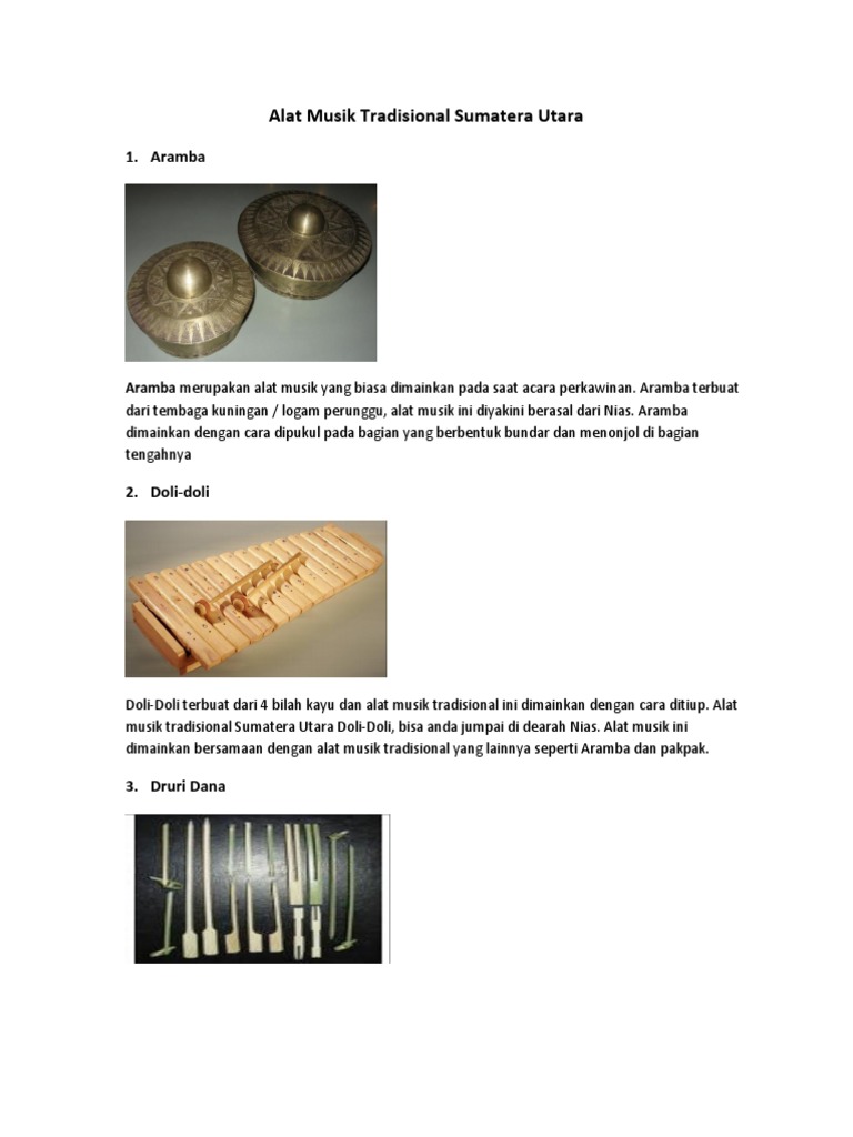 Alat Musik Tradisional Sumatera Utara | PDF