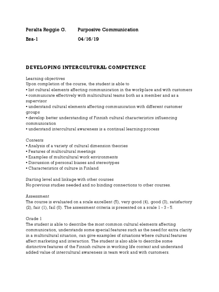 Purposive. I | PDF | Nonverbal Communication | Cross Cultural Communication