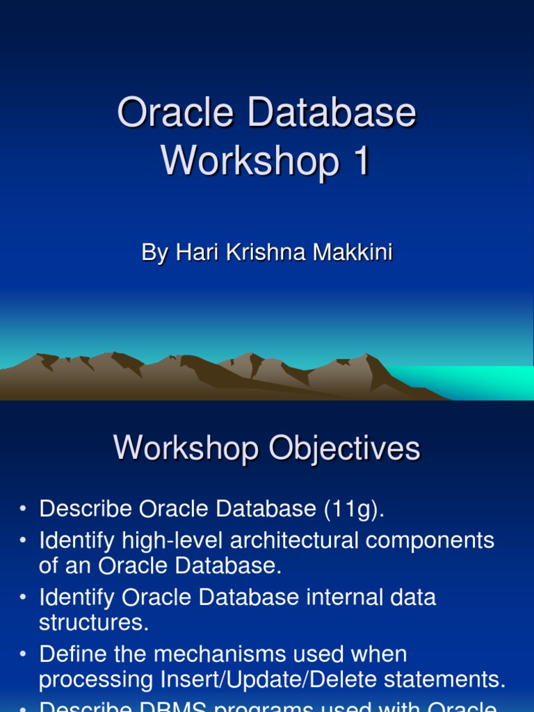 Oracle Database Workshop-1 | PDF | Relational Database | Databases