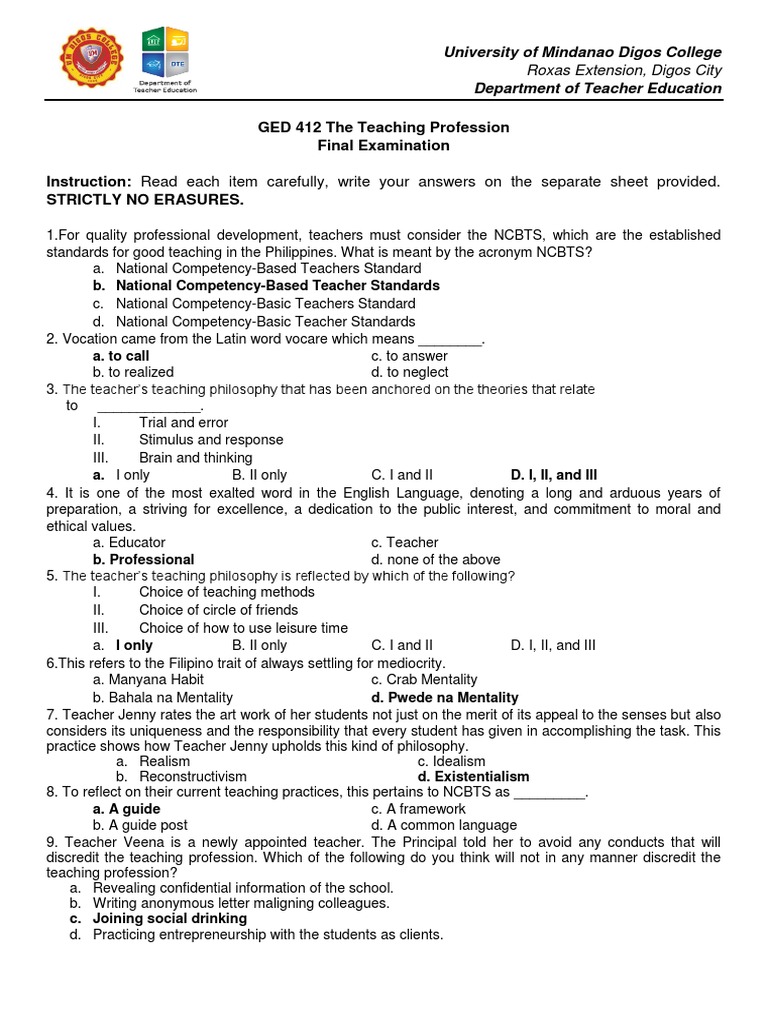 The Teaching Profession Reviewer | PDF | Teachers | Curriculum