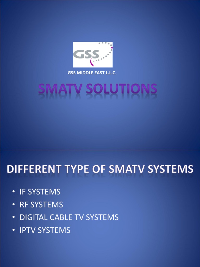 TYPE OF SMATV SYS - Updated | PDF | Cable Television | Set Top Box