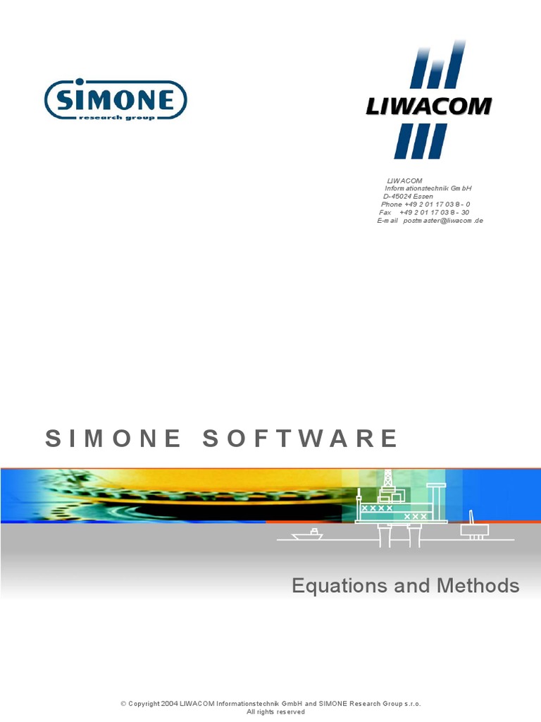 SIMONE Software Equations and Methods | PDF | Gases | Fluid Dynamics