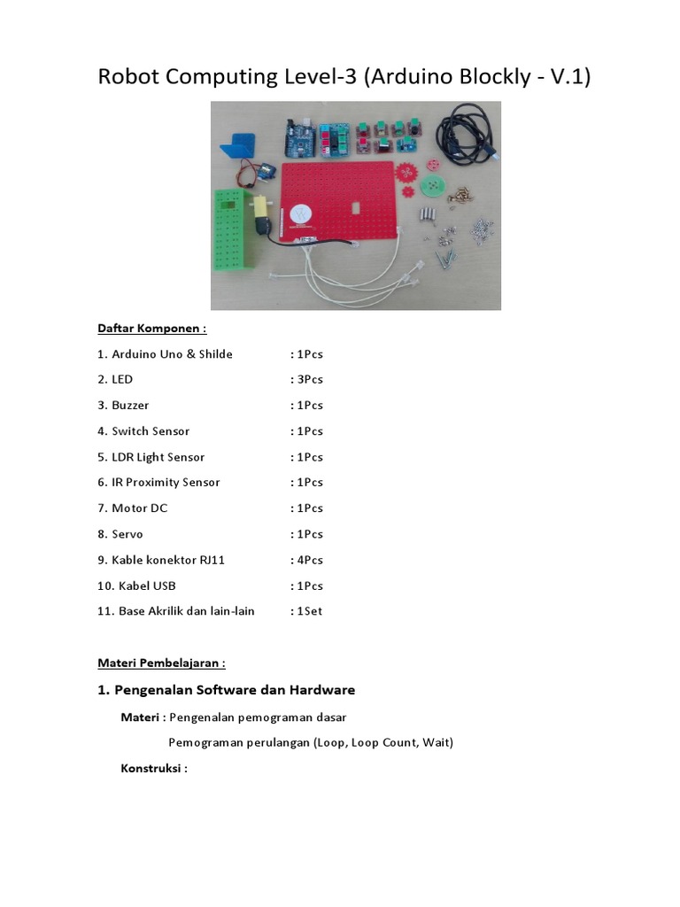 Robot Computing Level-2 (Arduino Blockly V.1) | PDF | Arduino ...