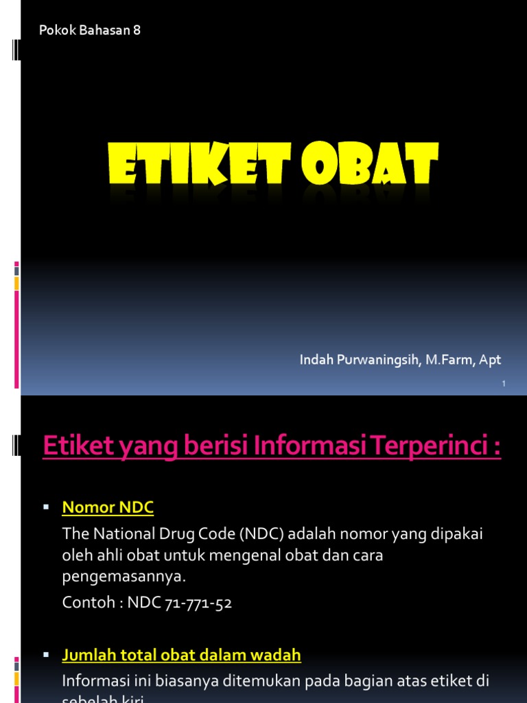 Etiket Dan Kemasan Obat-1 | PDF
